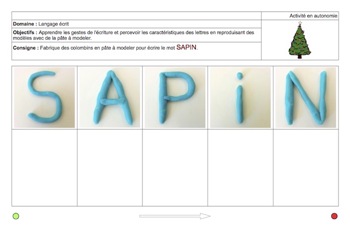 Écrire en pâte à modeler les mots de Noël | maître françois