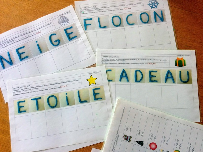 Écrire en pâte à modeler les mots de Noël | maître françois