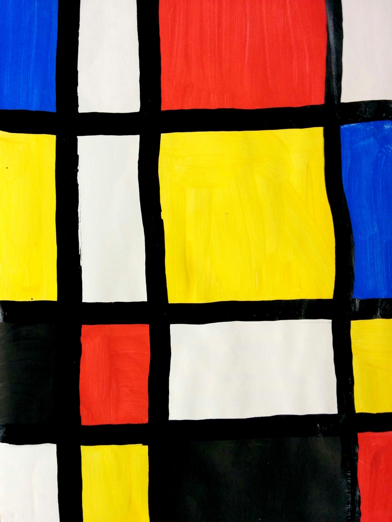 Horizontales, verticales, quadrillage – Peinture géométrique à la manière de Piet Mondrian ...