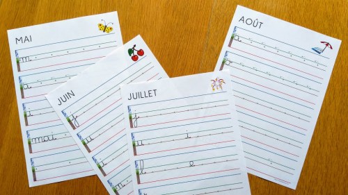 Cahier d’écriture cursive GS CP – Les mois de l’année | maître françois